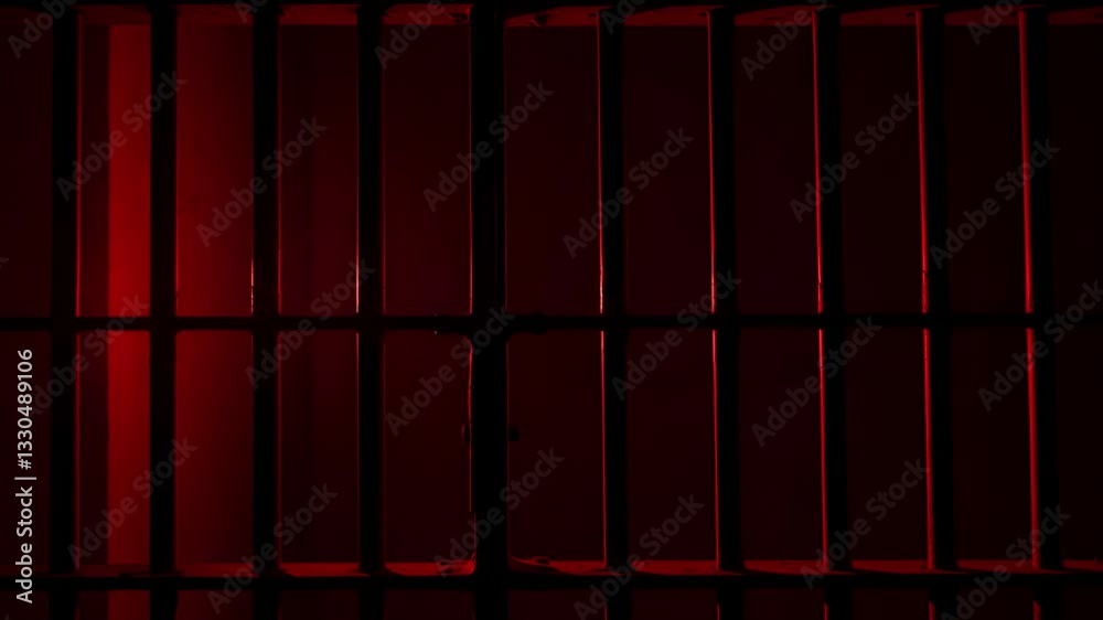 Prison Cell Bars Casting Shadows: Symbolizing Confinement and Loss of ...
