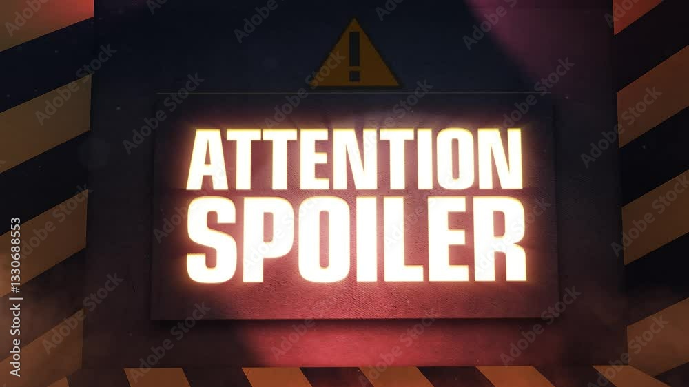 Spoiler Alert warning sign animation with green screen chroma key and ...