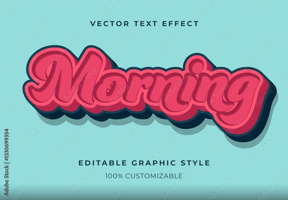 Blue Pink Bold Script Stylish Retro Text Effect Stock Template | Adobe ...