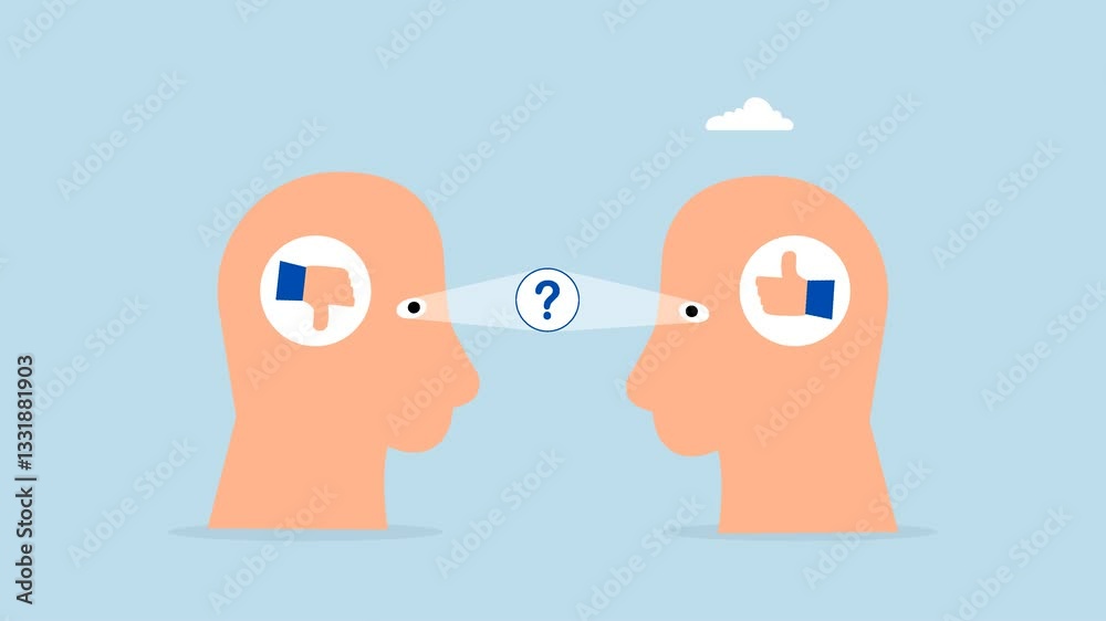 Perception process to interpret information, 4k animation human head ...