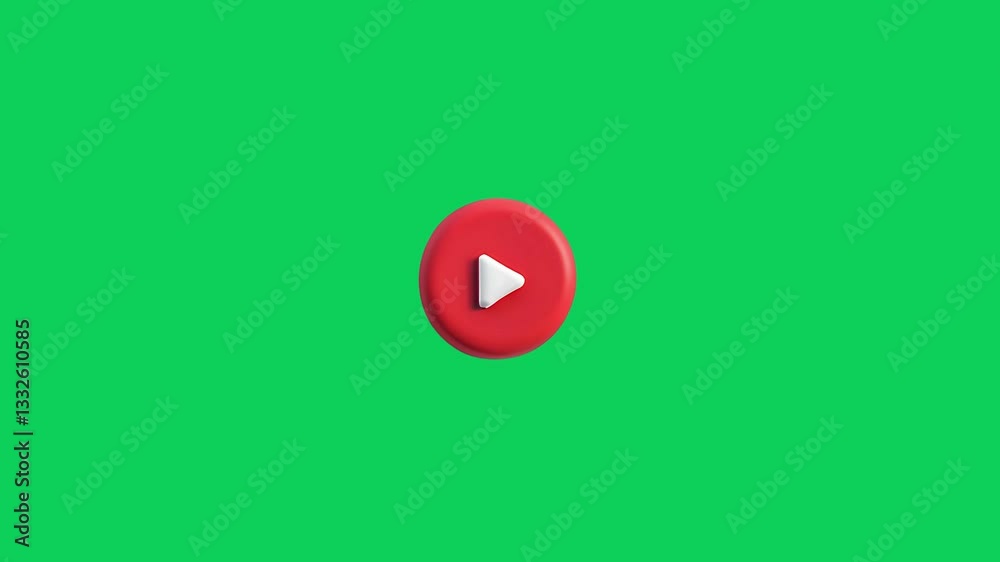 3D animated Play Button on 4K Green Screen,4K 3D Play Button Animation on Green Screen - Stock ...