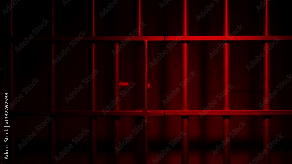 Prison Cell Bars Casting Shadows: Symbolizing Confinement and Loss of ...