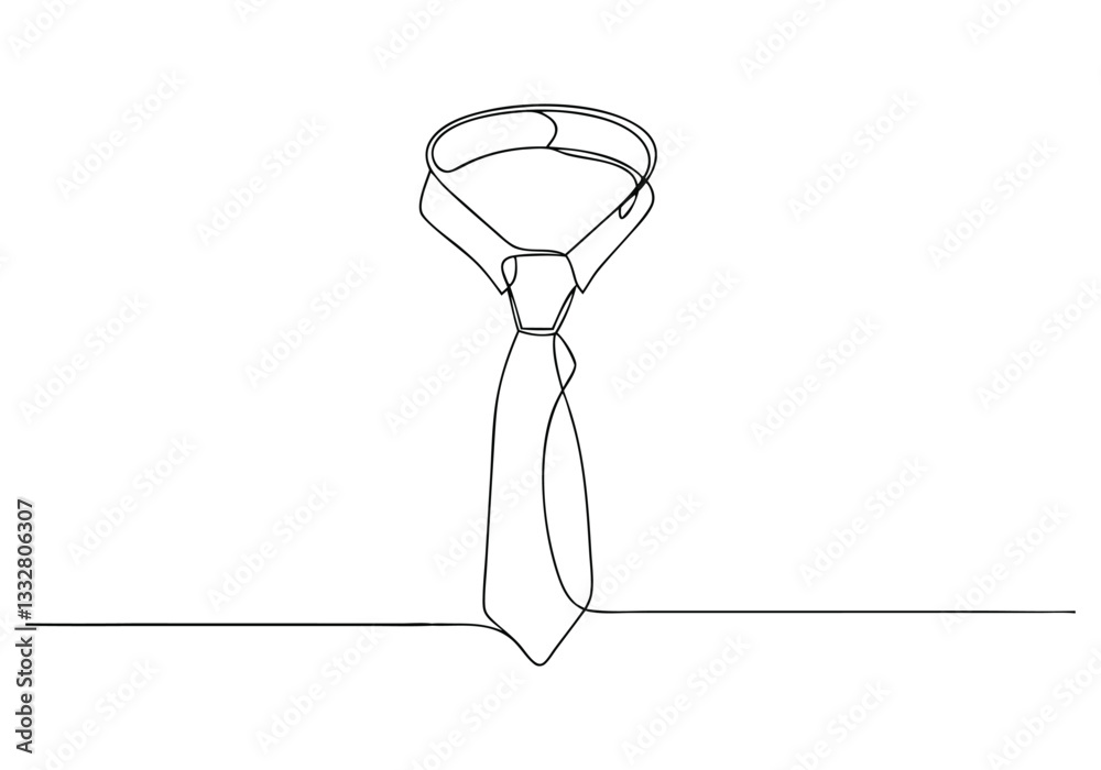Poster Continuous One Line Necktie | Minimalist Formal Wear Vector ...