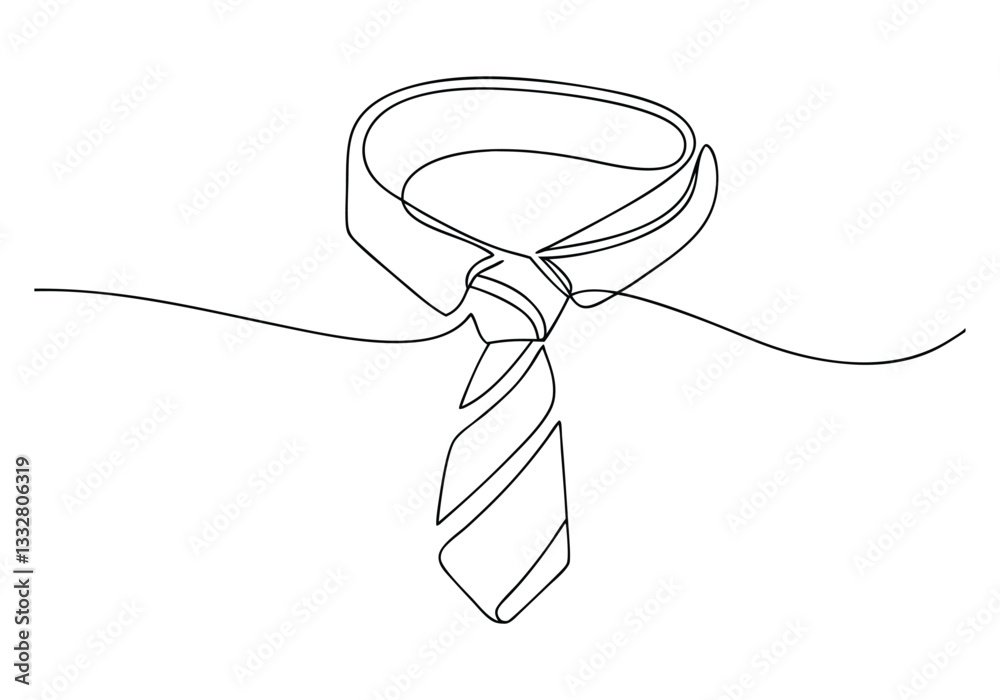 Poster Continuous One Line Necktie | Minimalist Formal Wear Vector ...
