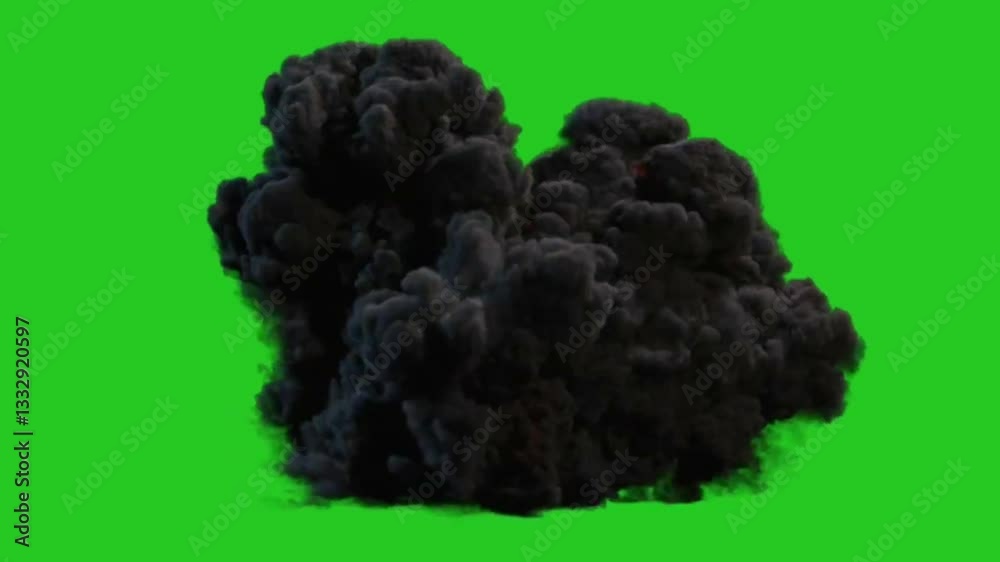Motion animation Atomic bomb 4k. Fire explosion animation, fire bomb, smoke explosion on green ...