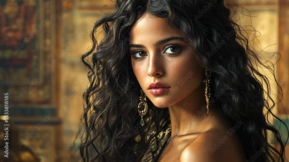 ancient Israeli woman at old time, beautiful girl wearing luxurious ...