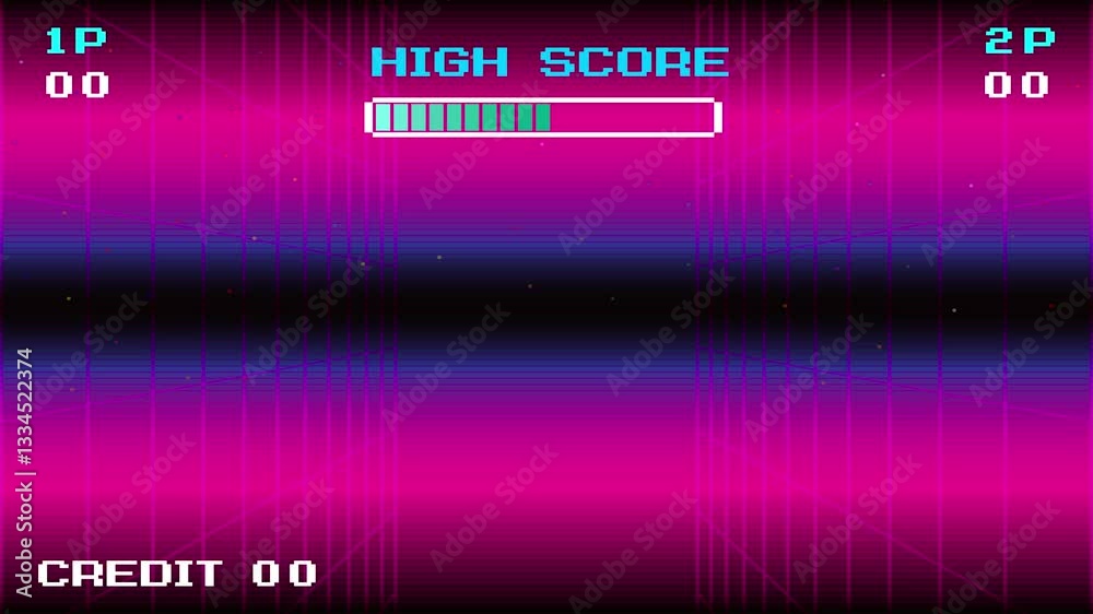 Vidéo Stock LEVEL UP. press start button. pixel art .8 bit game. Retro ...