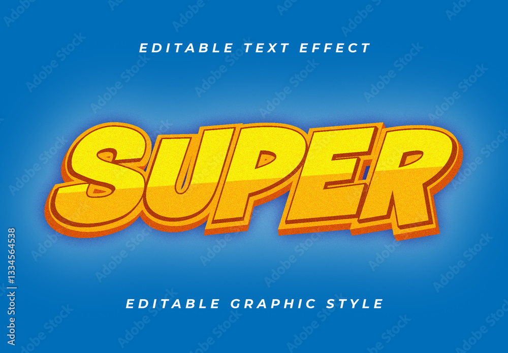 Yellow And Orange Super Comic Font Hero Style Text Effect Stock Template | Adobe Stock