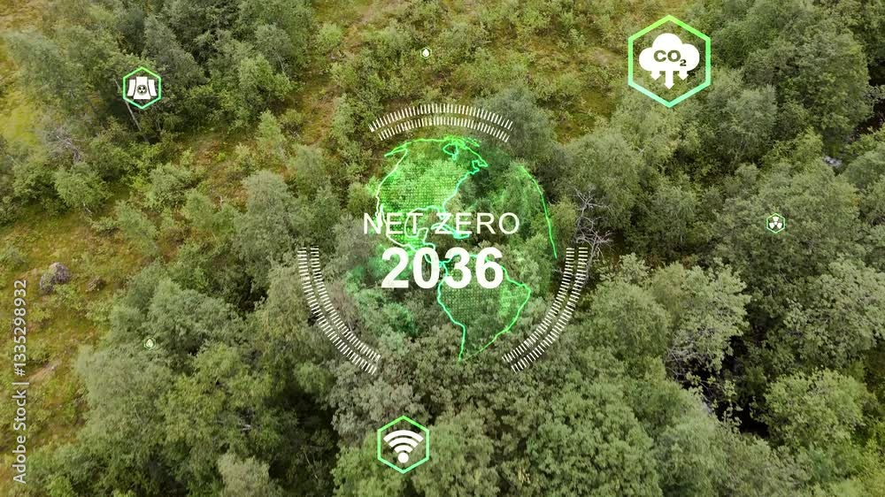 Vidéo Stock Net zero, carbon neutral concept. Net zero greenhouse gas ...