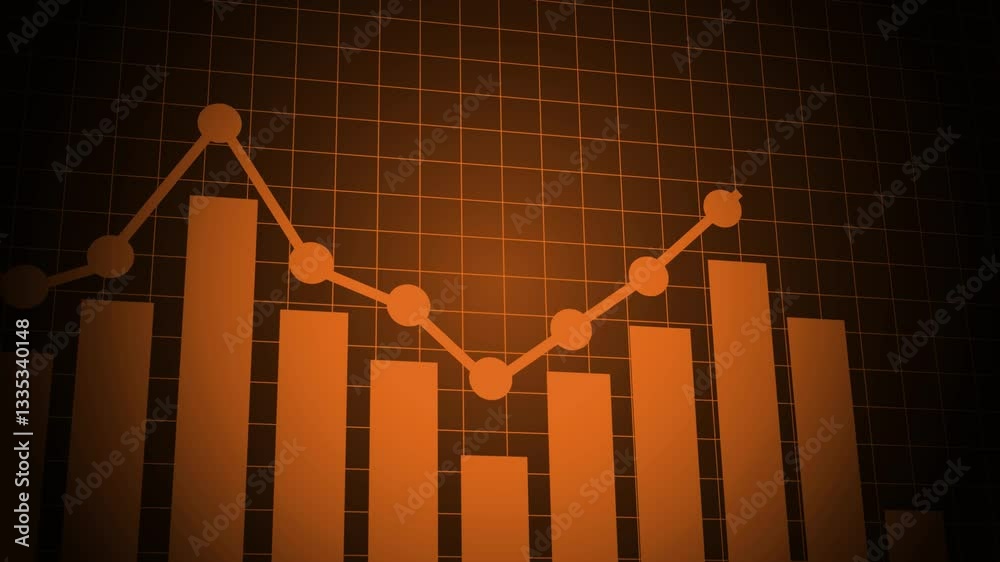 Financial Chart with Upward Trend Animation, A positive financial chart ...