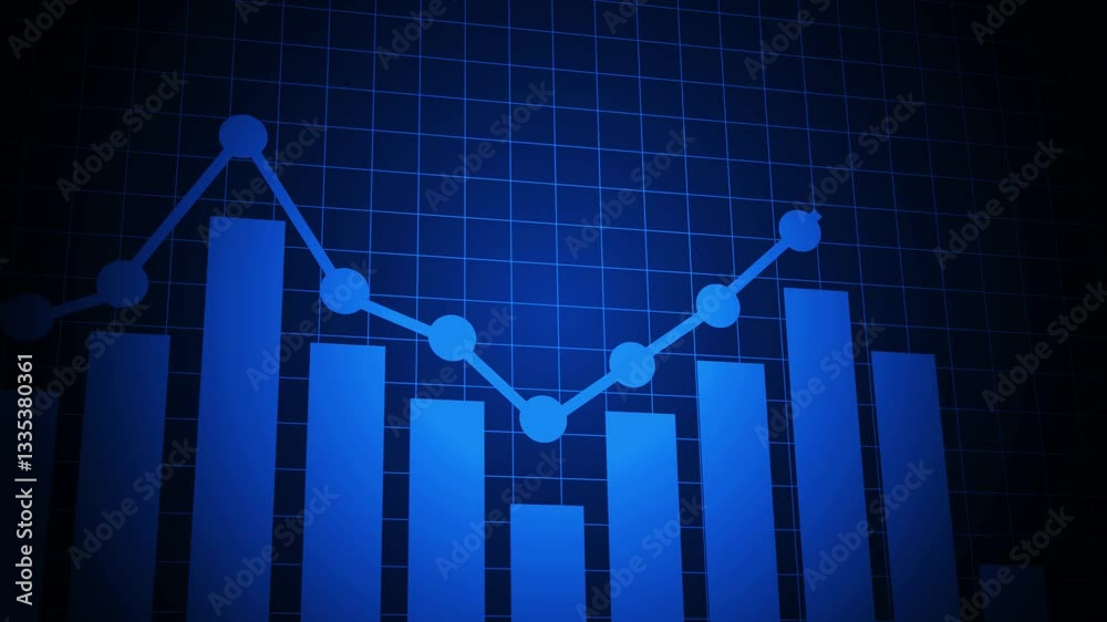 Financial Chart with Upward Trend Animation, A positive financial chart ...