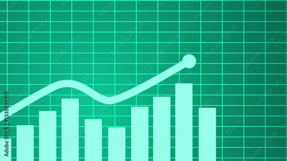 Vidéo Stock Grid with Bar and Line Graph Animation, A grid background ...