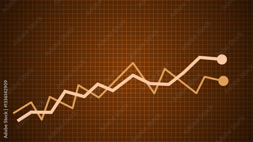 Zigzag Line Graph Animation, A graph background with a zigzag line and ...