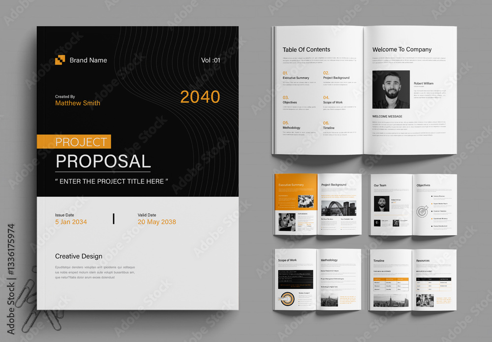 Business Project Proposal Brochure Layout Stock Template | Adobe Stock