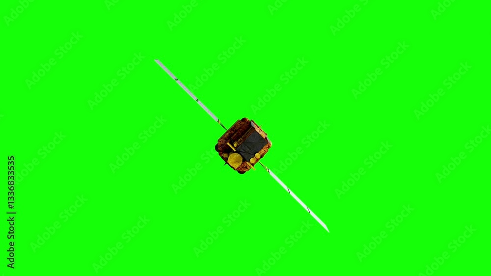 A 3d model of space satellite, futuristic sputnik model animation ...