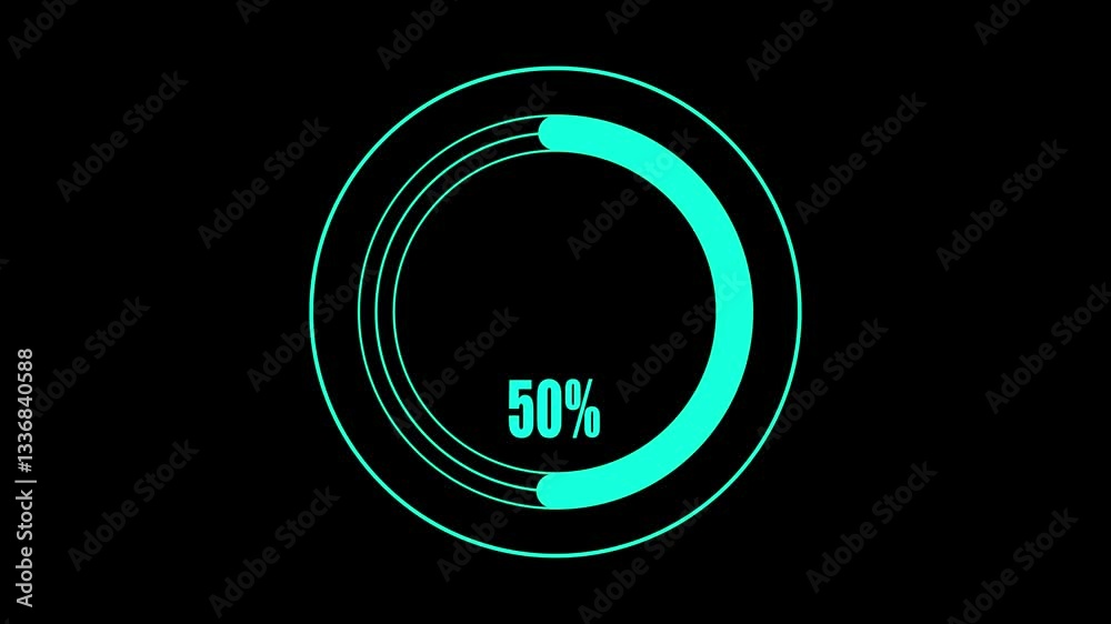 Loading circle animation. Process loading bar, spinning loading animation circle bar for video ...
