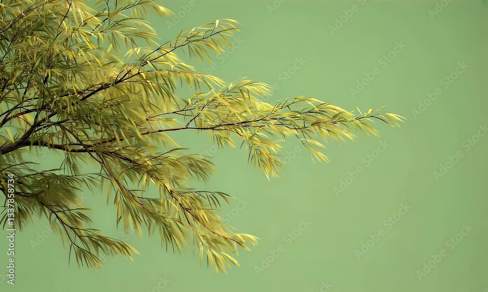realistic motion green screen video of 3d rendered acacia tree branches ...