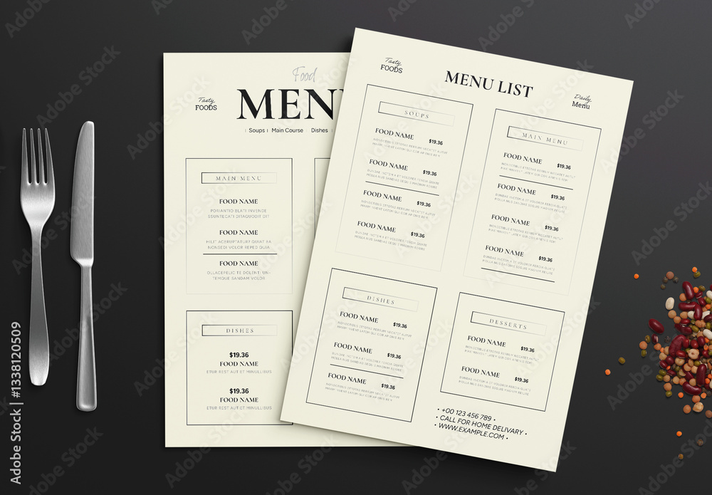 Food Menu Template for Modern and Editable Restaurant Menu Stock ...