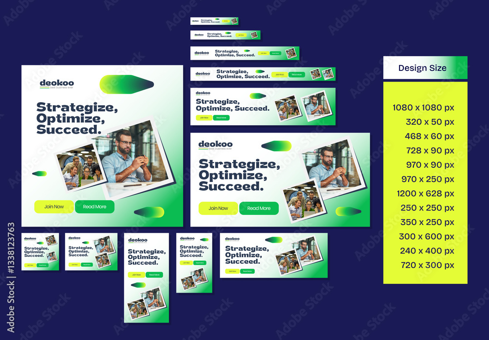 Professional and Modern Business Banner Ads Set Stock Template | Adobe ...