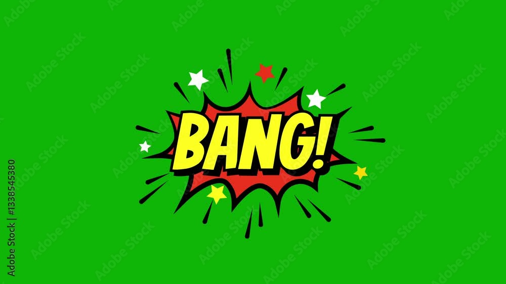A comic strip cartoon animation, with the word bang appearing. cartoon ...