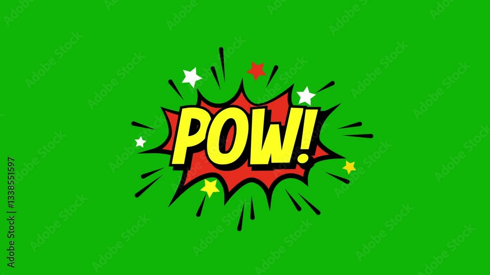 A comic strip cartoon animation, with the word pow appearing. cartoon ...