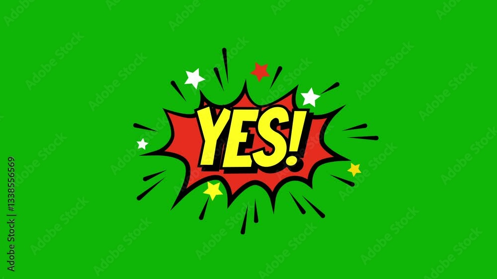 Vídeo do Stock: A comic strip cartoon animation, with the word yes ...