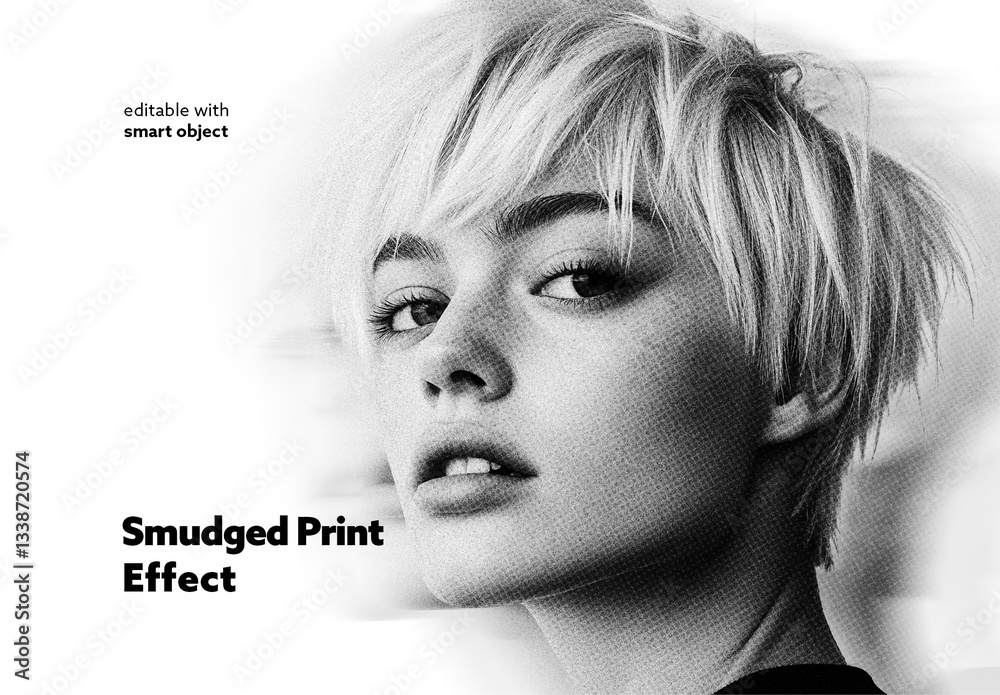 Smudged Print Photo Effect Stock Template | Adobe Stock