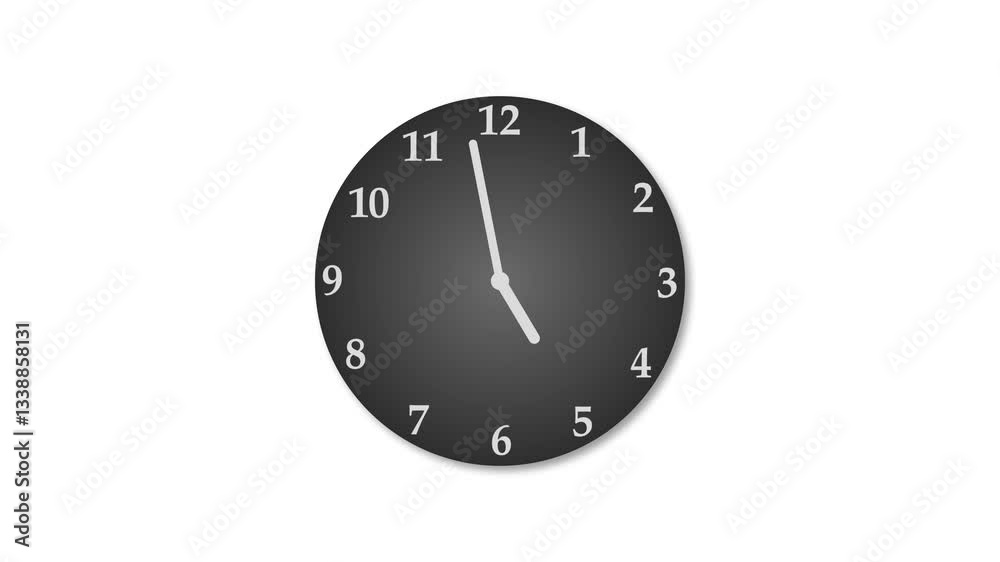 Simple minimalist analog clock isolated animation, A simple analog ...