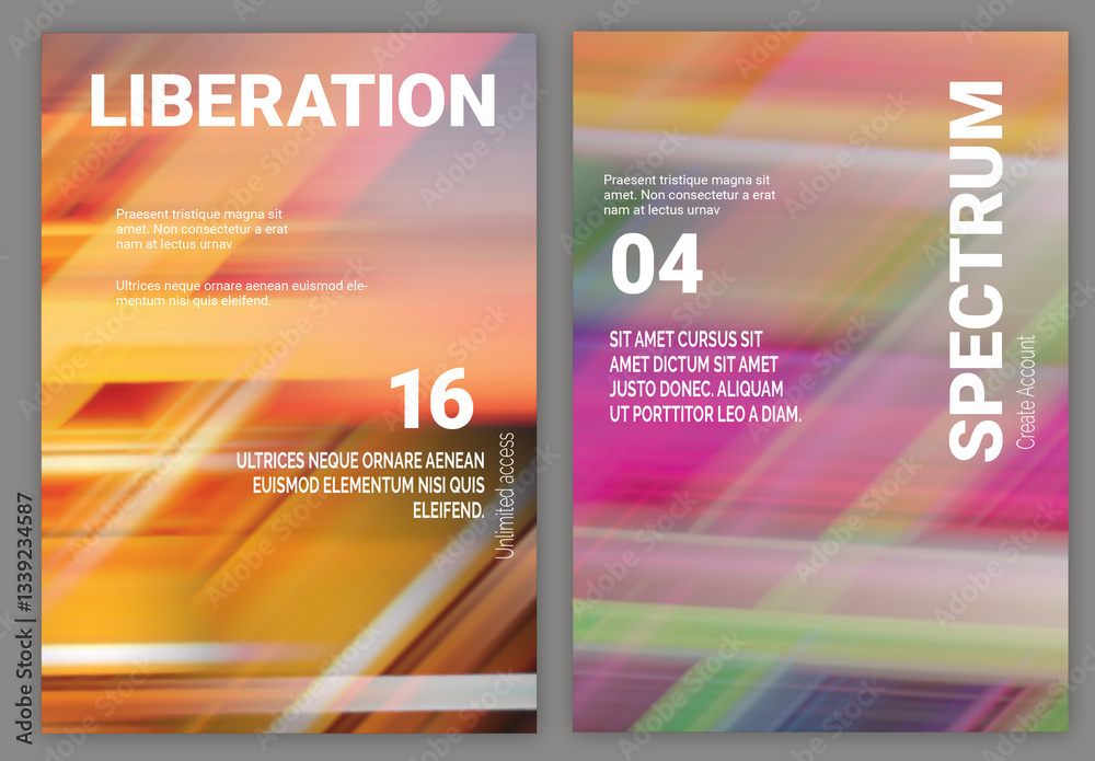 Flyer A4 With Fluid Motion Blur Gradient Colorfull Background Stock ...