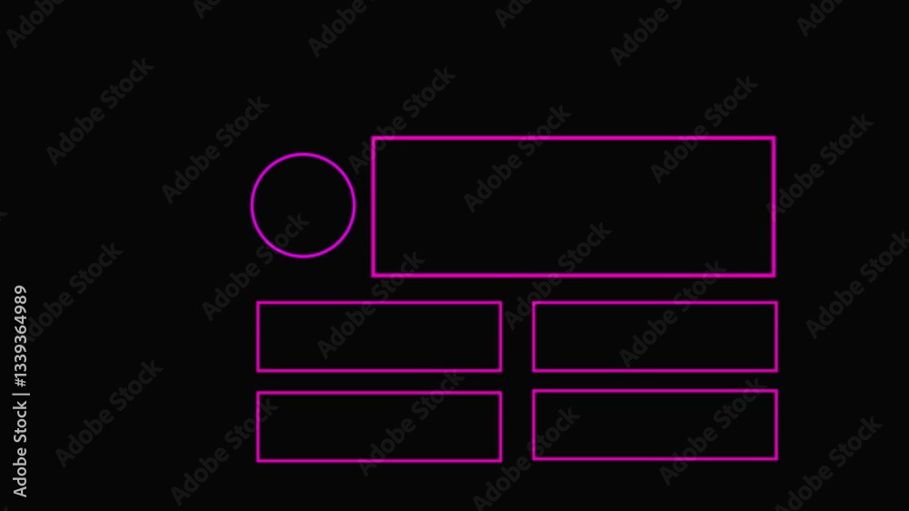 Animated on, the black background neon line question paper answer sheet ...