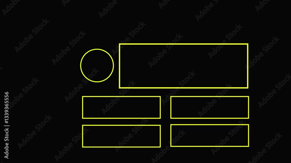 Animated on, the black background neon line question paper answer sheet ...