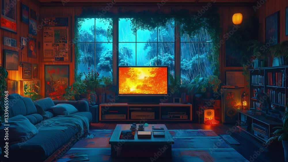 Stream starting soon screen, loop, animated virtual backgrounds, cozy ...