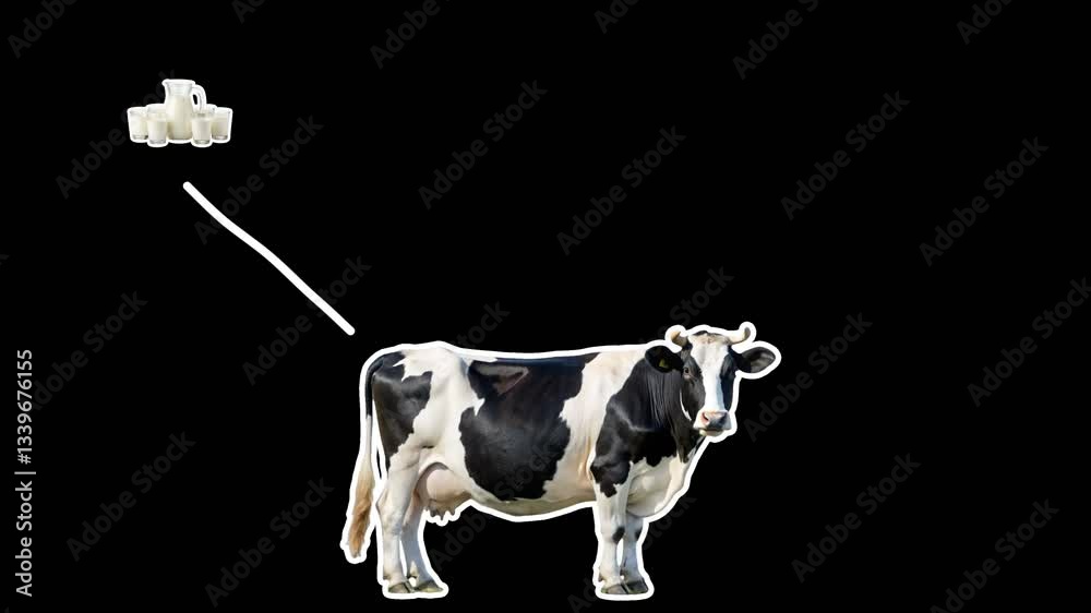 Visualization of cattle breeding using the example of a cow that ...