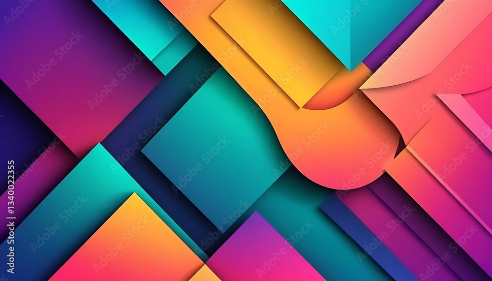 Poster Vibrant layered shapes for modern designs and artistic ...