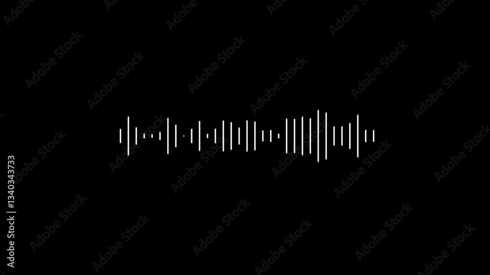 Sound wave animation white bars black background, Simple Audio Waveform ... Sound wave animation white bars black background, Simple Audio Waveform ...