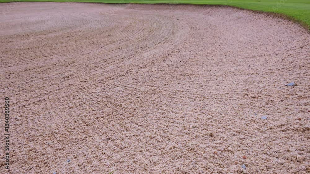 Stockvideon Golf Course Sand Pit Bunkers, green grass surrounding the ...