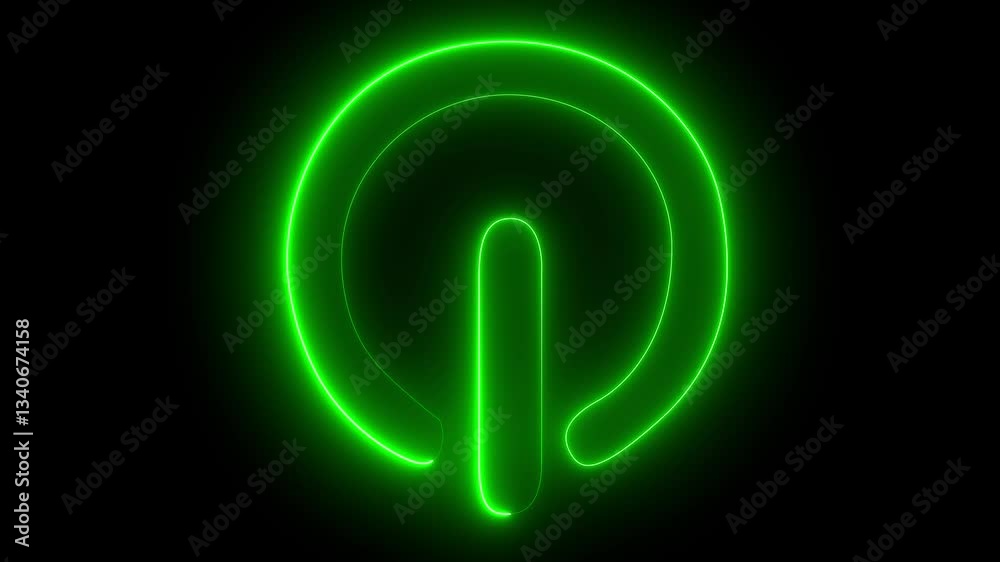 Vidéo Stock glowing neon blue color power buttons animation icon screen ...