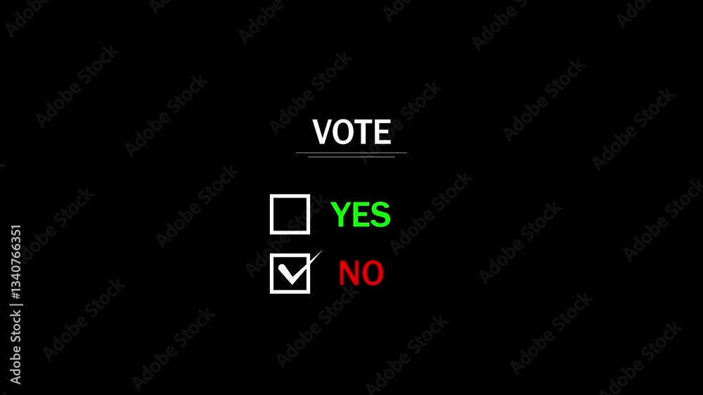 Vidéo Stock Big white vote sign with red check mark on black alpha ...