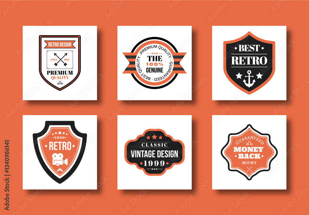 Vintage Style Badges and Logos Stock Template | Adobe Stock