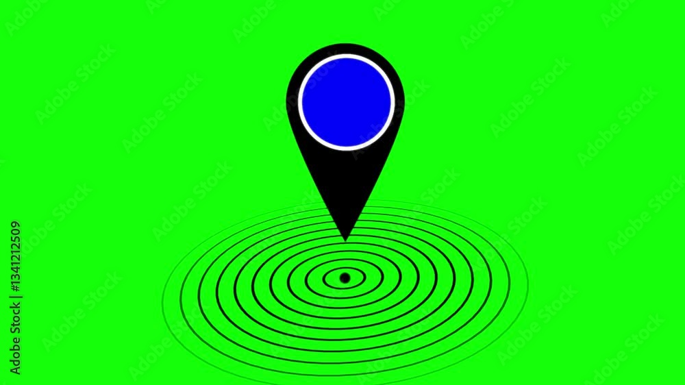 Location indicator and location icon animation. Map pin animation ...