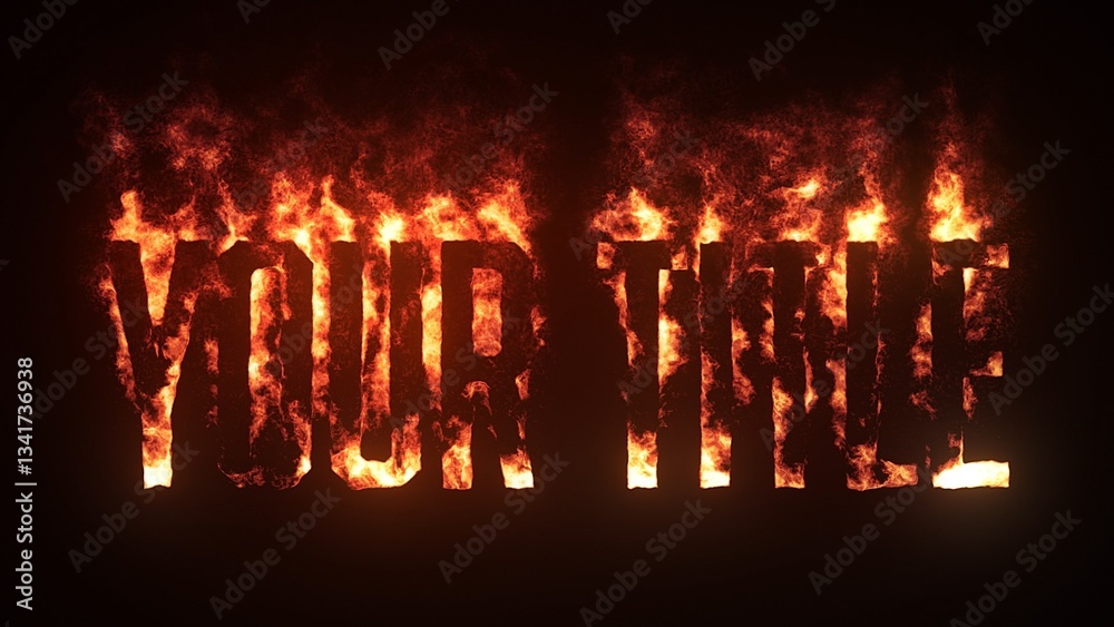 Burning Text on Fire Flames Title Intro Stock Template | Adobe Stock