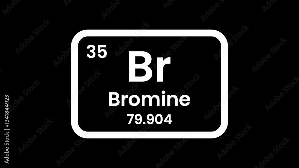 Bromine element icon, Periodic table element Bromine icon. Element of ...