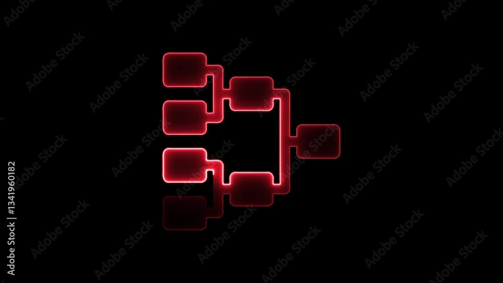 Tournament bracket icon with neon glow effect. digital tournament ...