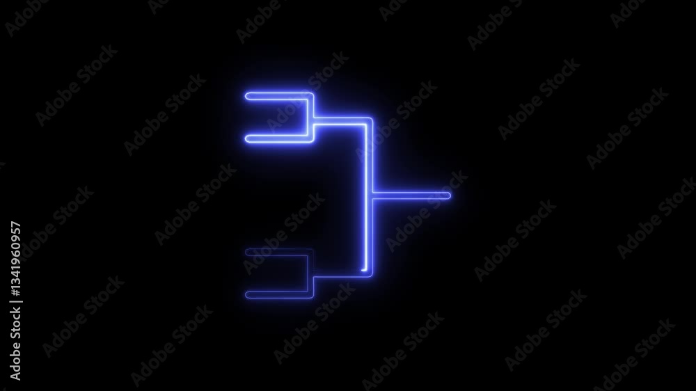 Tournament bracket icon with neon glow effect. digital tournament ...