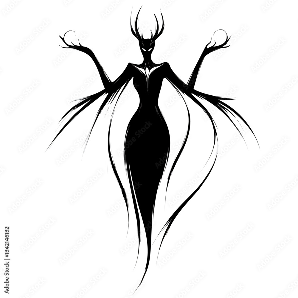 Poster Banshee Spirit symbol - black and white & minimalist design for ...