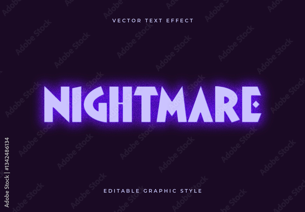 Purple And Black Futuristic Horror Neon Text Effect Stock Template ...