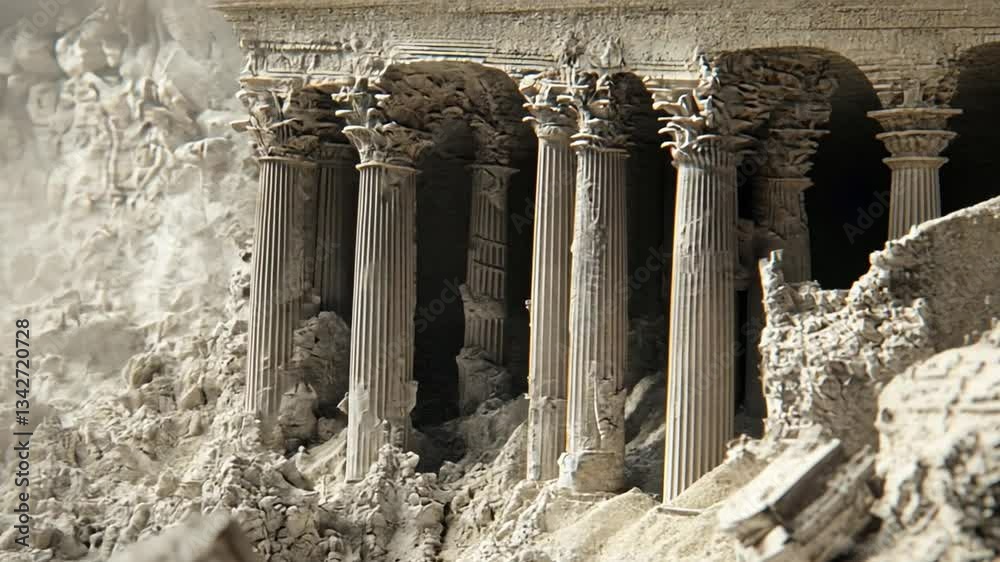 Ancient Ruins Buried in Time: A 3D Model of a Collapsed Temple vídeo do ...