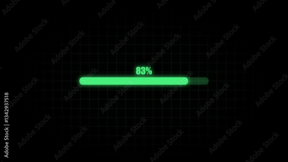 Simple Loading bar screen progress animation. Progress loading bar 0-100 percent with Alpha ...