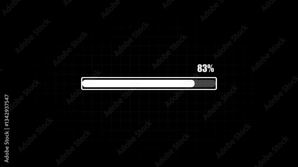 Simple Loading bar screen progress animation. Progress loading bar 0 ...
