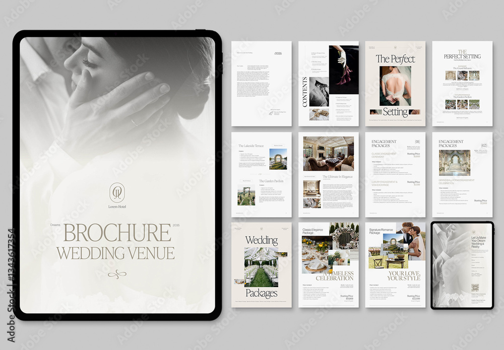 Wedding Venue Brochure Layout Digital Stock Template | Adobe Stock